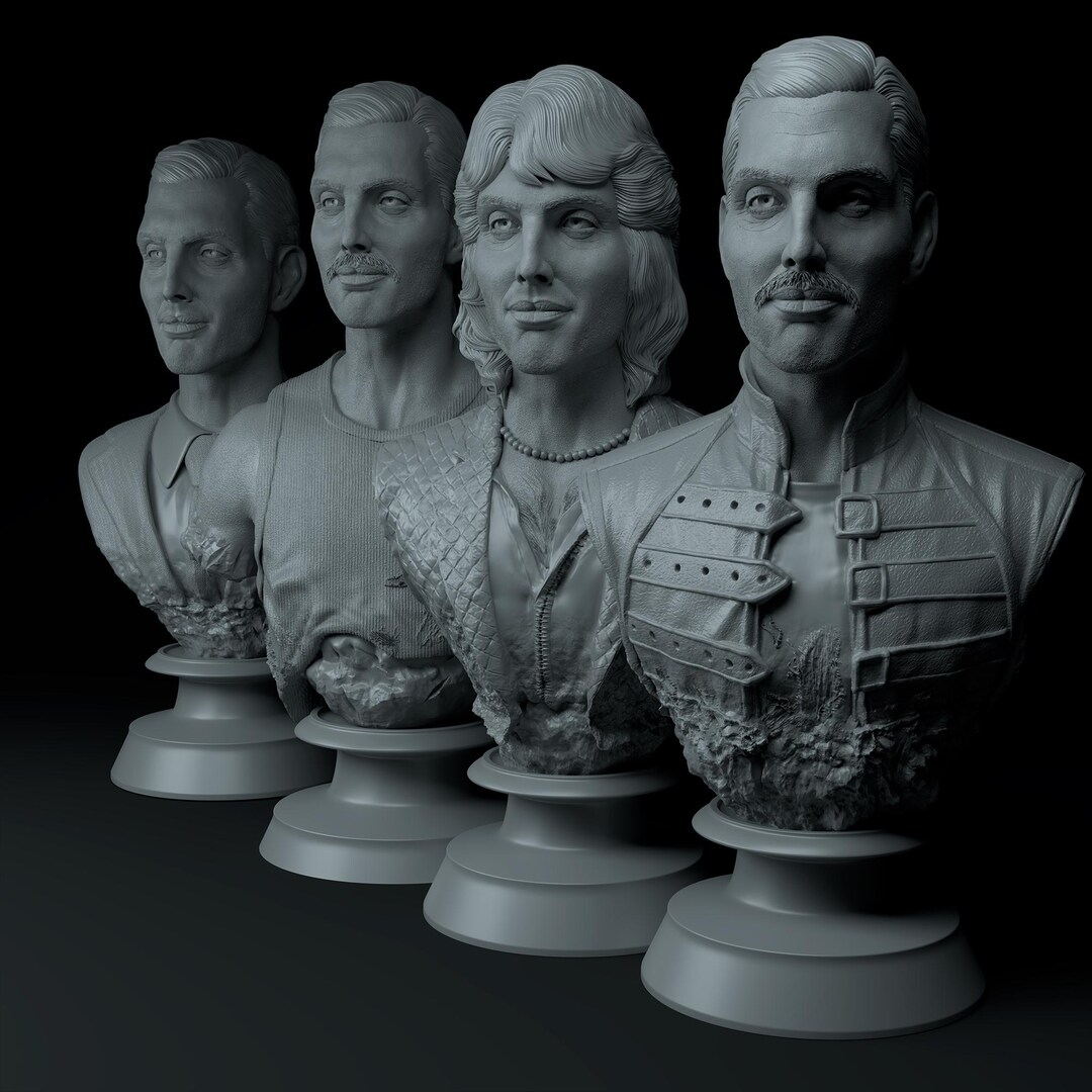 Freddie Mercury Queen Four Eras Diorama Edition Premium 3D Collectible ...
