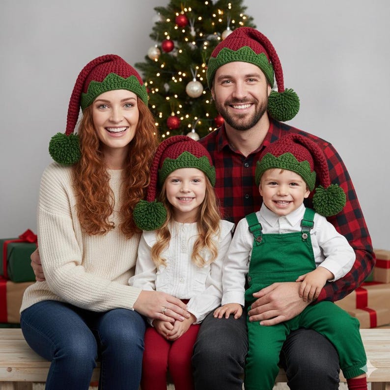 Christmas Elf Hat Pattern for Christmas Crochet Pattern | Matching ...