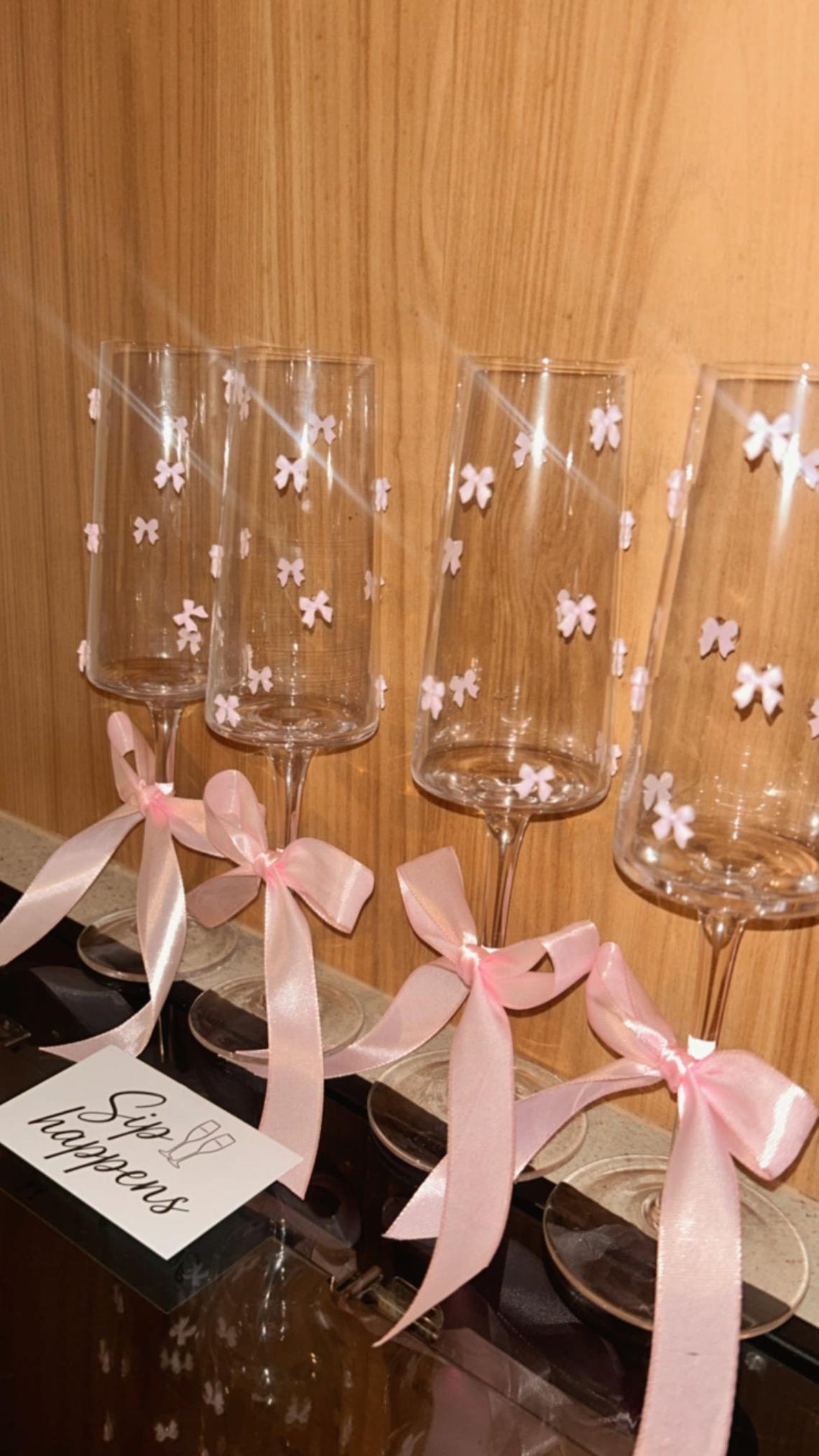 Pink Bow Wine Glass - Etsy