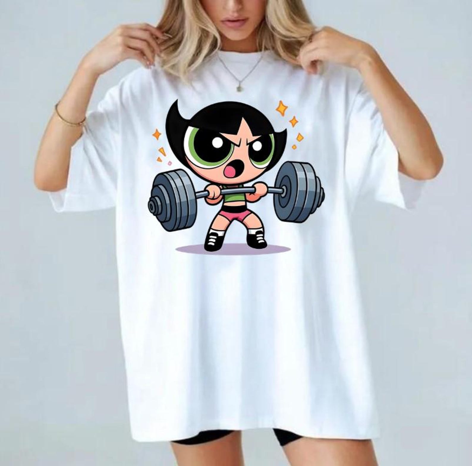 Powerpuff Girls Gym T-shirt, Weightlifting Strong Girl Tee - Etsy