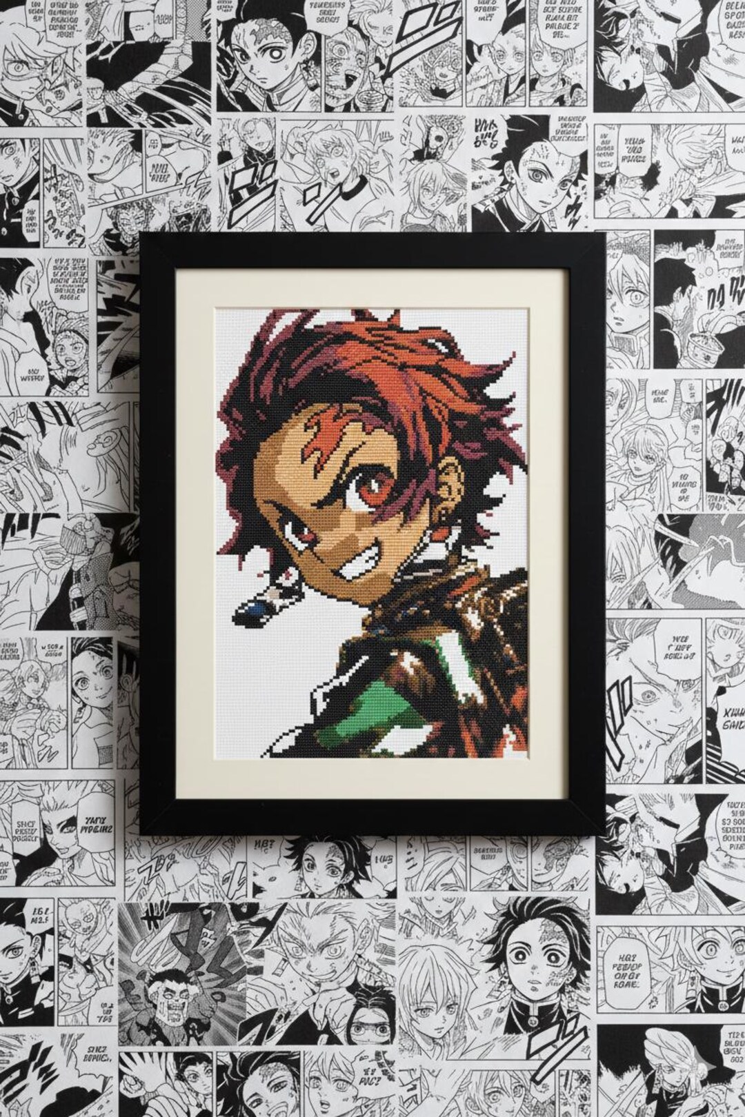 Cross Stitch Pattern /tapestry Crochet / Tanjiro Kamado (anime: Demon ...