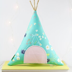 Teepee Tooth Fairy Pillow Teal Wildflower Tooth Fairy Teepee - Etsy