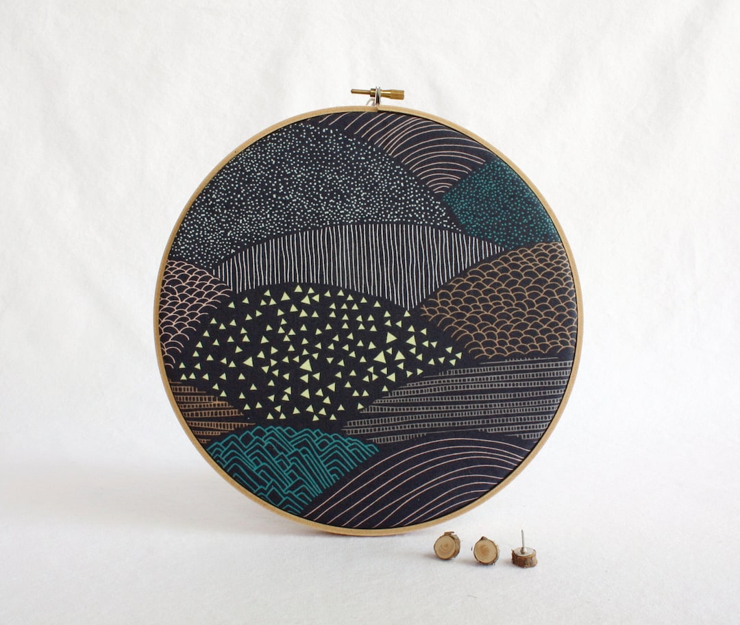 Landscape Cork Memo Board: Modern Embroidery Hoop Wall Decor - Etsy