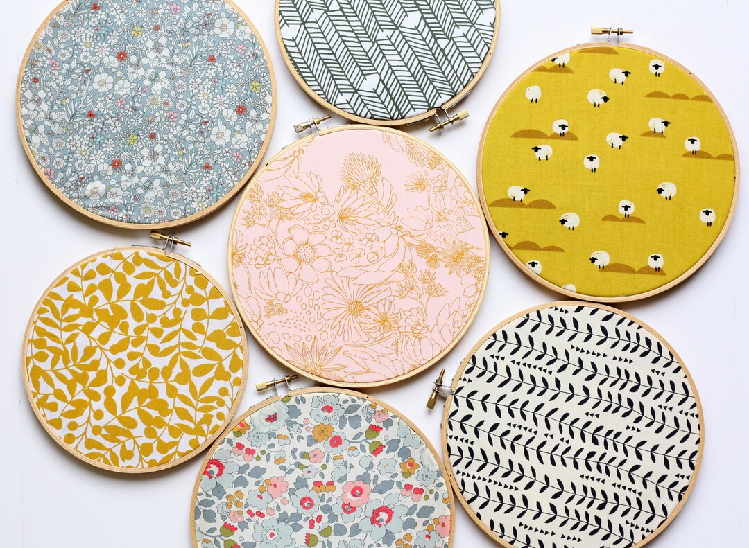 Embroidery Hoop Cork Board: Cotton Fabric Memo Board, Office Decor - Etsy