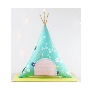 Teepee Tooth Fairy Pillow Teal Wildflower Tooth Fairy Teepee - Etsy