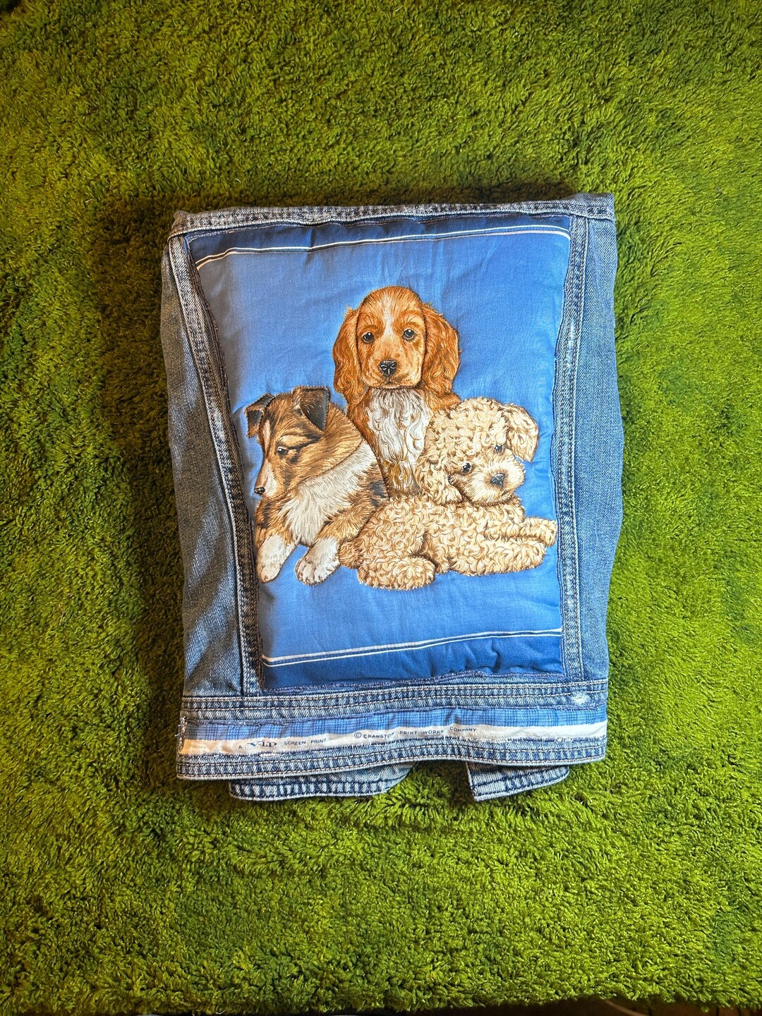 Quilted Puppy Dog Denim Jacket | XL - Etsy
