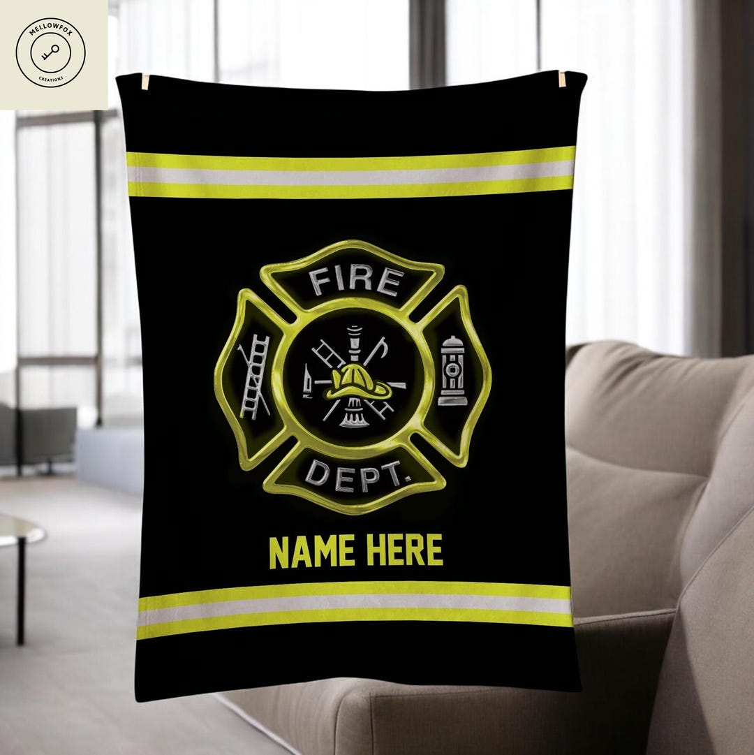 Personalized Firefighter Blanket, Firefighter Uniform Sherpa Fleece ...