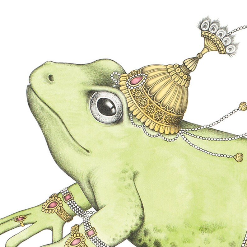 Frog Deity // Frog Art Print Wall Art Giclee Print Pencil - Etsy