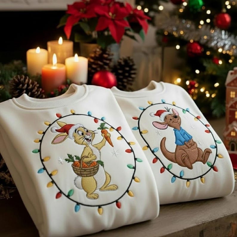 Disney Winnie the Pooh Christmas Light Embroidered Sweatshirt, Tigger ...