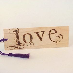 Wooden Bookmark Hand Pyrography Love | Etsy