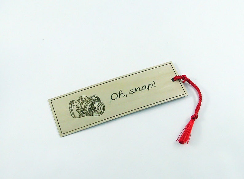 Camera Wooden Bookmark Hand Pyrography Photographer quote | Etsy