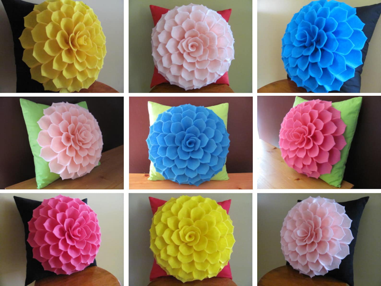 Decorative Pillow Flower Pillow Pattern SOPHIA FLOWER Felt Flower ...