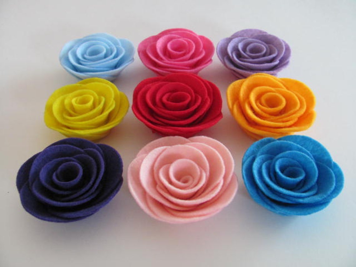 Felt Rose Pattern ALYSSA ROSE No Sew Rose Flower Tutorial Hairclip ...