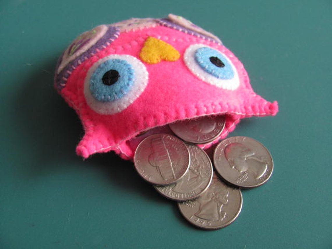 Owl Pattern Owl Coin Purse Pattern Felt Change Purse Tutorial - Etsy