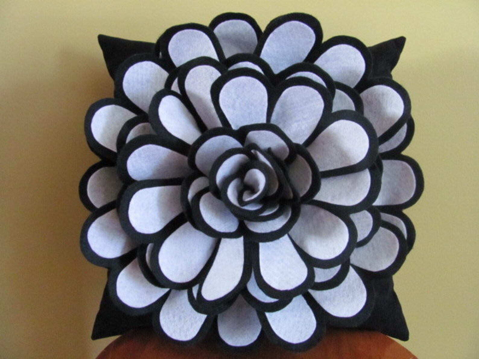 Felt Flower Pillow Pattern DAISY ROSE Felt Flower Throw Pillow Cover ...