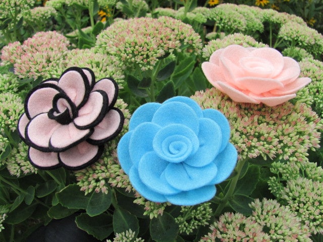 Felt Rose Pattern PENNY ROSE No Sew Felt Flower Tutorial Brooch ...