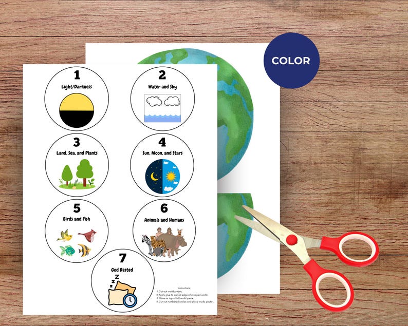 Days of Creation Genesis 1 Pocket Bible Craft (digital Download) - Etsy