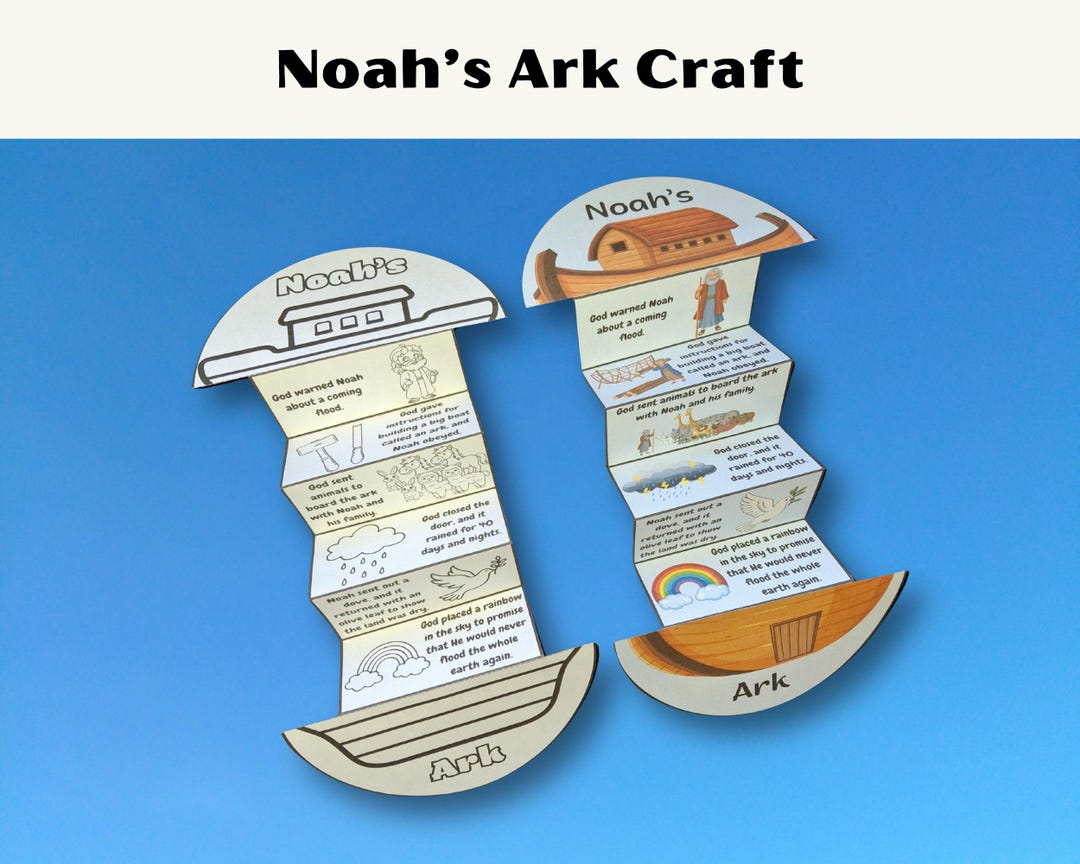 Noah's Ark Accordion Folding Surprise Bible Craft (digital Download) - Etsy