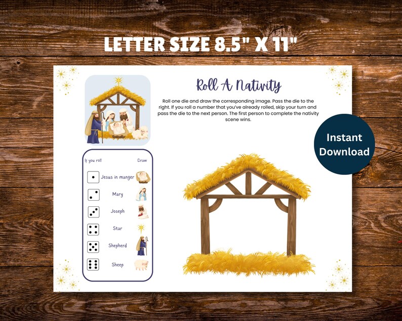 Roll A Nativity Game (digital Download) - Etsy