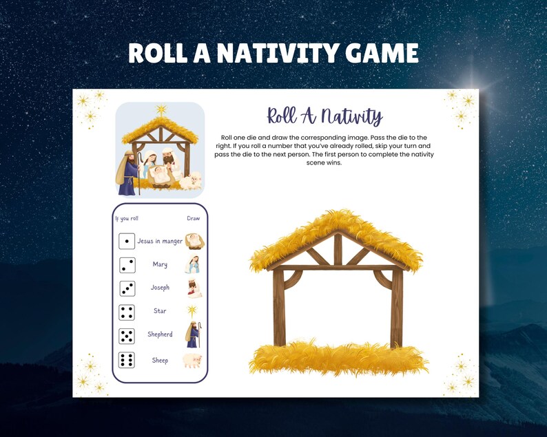 Roll A Nativity Game (digital Download) - Etsy