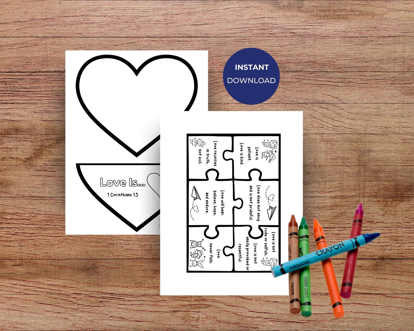 Love is 1 Corinthians 13 Puzzle Pocket Bible Craft (digital Download ...