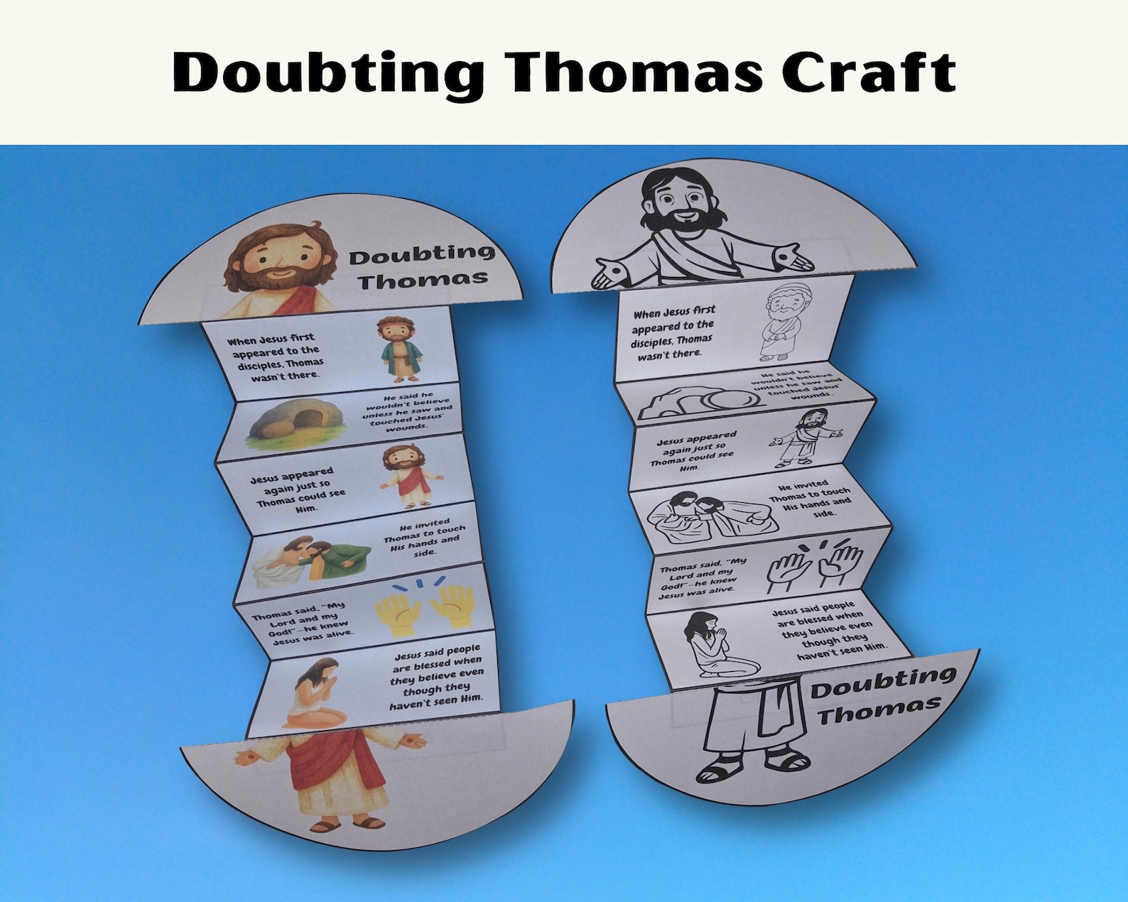 Doubting Thomas Resurrection Accordion Folding Surprise Bible Craft ...