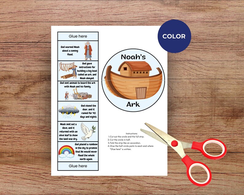 Noah's Ark Accordion Folding Surprise Bible Craft (digital Download) - Etsy