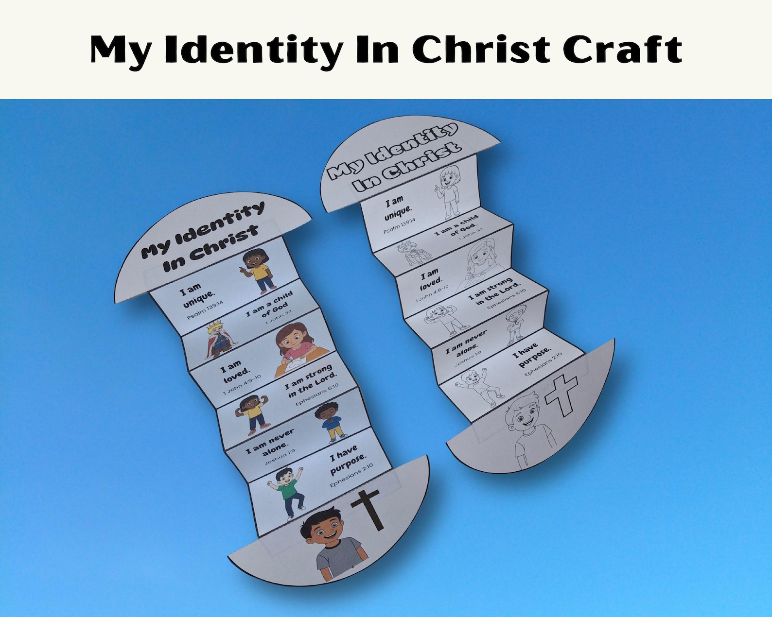 My Identity in Jesus Christ Accordion Folding Surprise Bible Craft ...