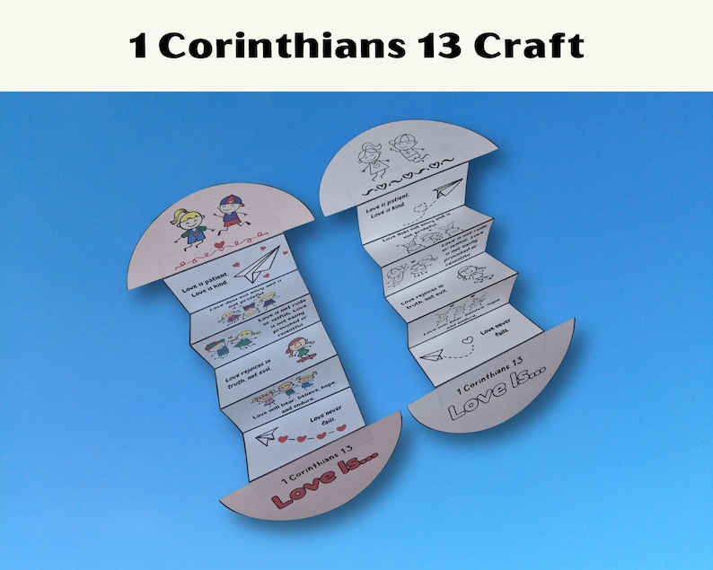 Love is 1 Corinthians 13 Accordion Folding Surprise Bible Craft ...