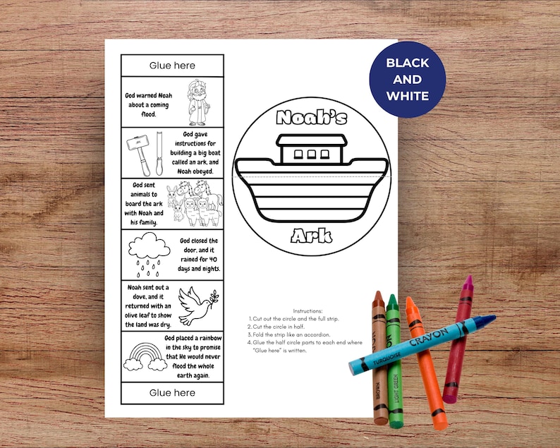 Noah's Ark Accordion Folding Surprise Bible Craft (digital Download) - Etsy