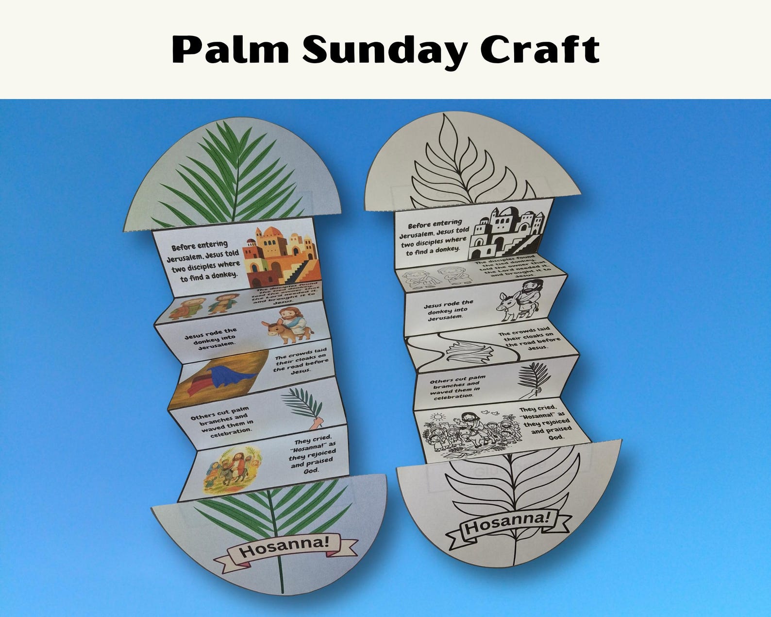 Palm Sunday Triumphal Entry Easter Accordion Folding Surprise Bible ...