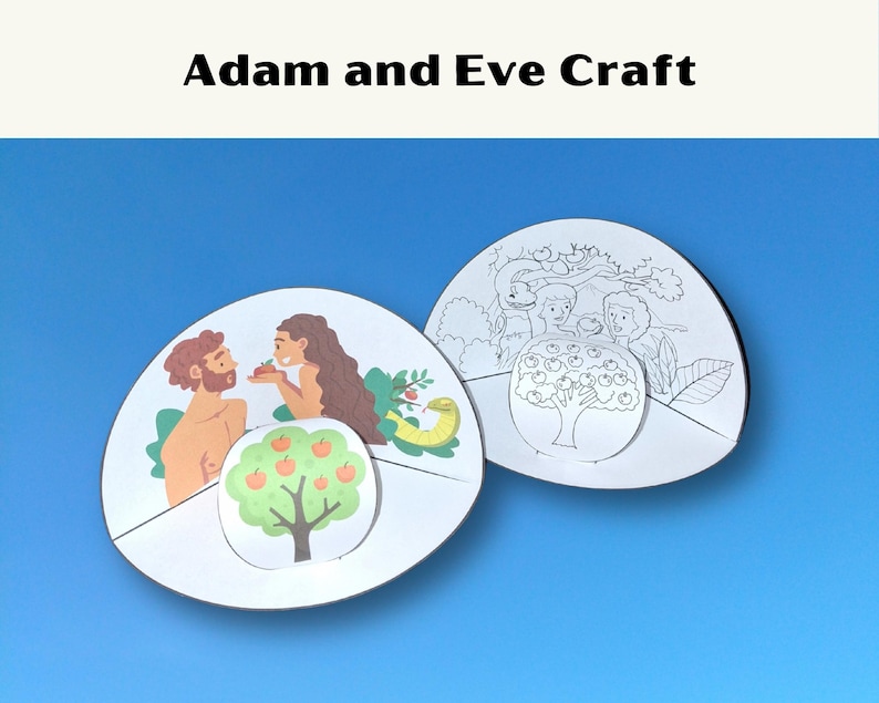 Adam and Eve in the Garden of Eden Diorama Bible Craft (digital ...
