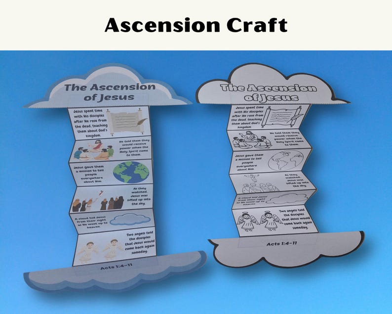 The Ascension of Jesus Accordion Folding Surprise Bible Craft (digital ...