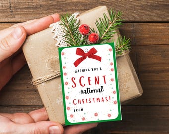 Christmas Gift Tags, Scent-sational Candle Tag Printable, Holiday Bath ...