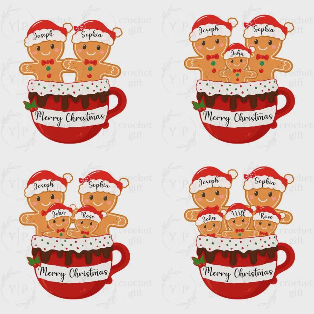 Custom Gingerbread Family Christmas PNG | Personalized Xmas Crew ...