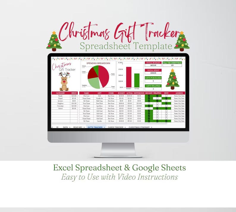 2025 Christmas Planner, Holiday Gift Tracker, Budget Spreadsheet ...