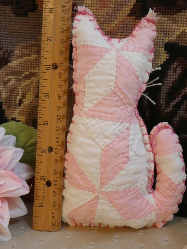 Vintage Quilt Kitten Pillow Handmade 4.5x8.5 - Etsy