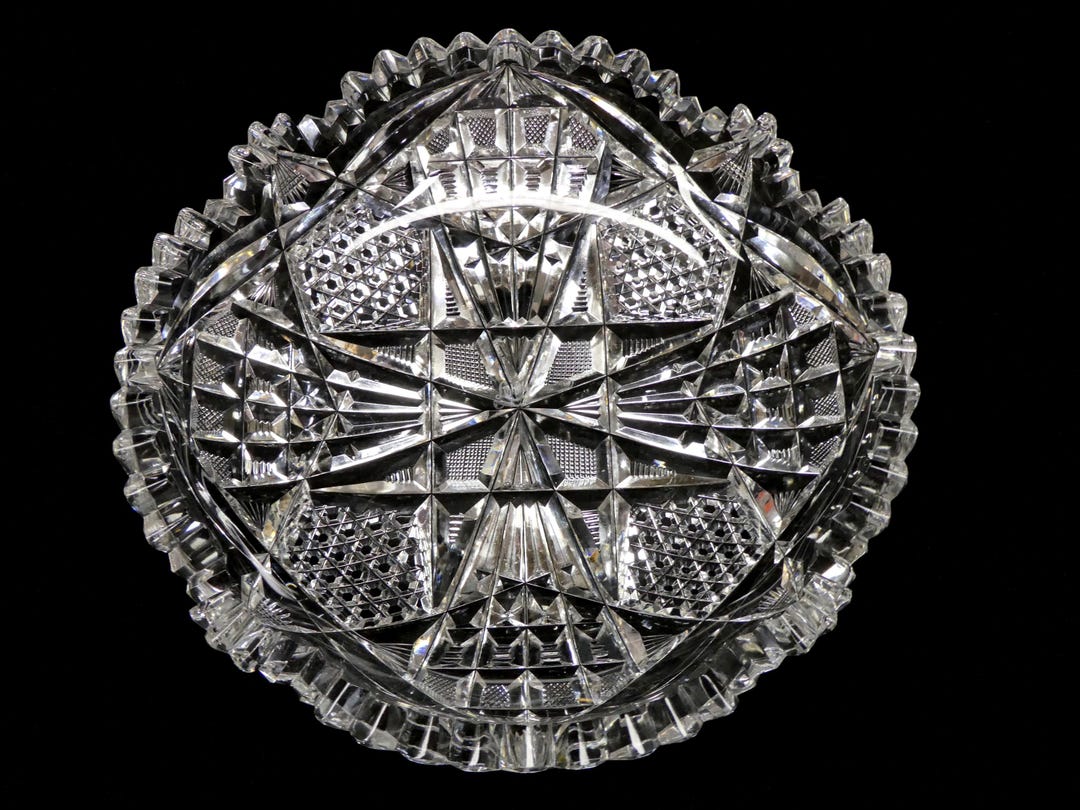 Antique Libbey Cut Crystal Bowl 7" - Etsy
