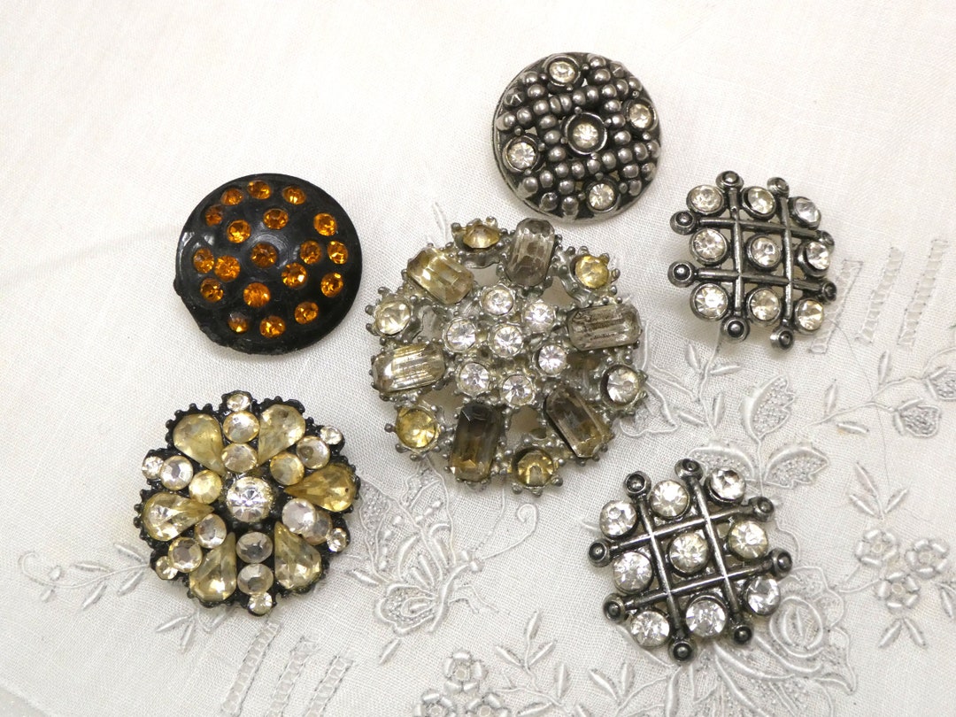 Vintage Rhinestone Buttons Destash Lot: Colored Metal Shank - Etsy