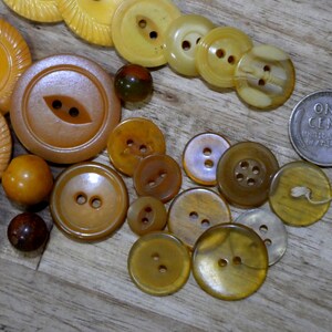 29 Golden Mustard Vintage Bakelite Celuloid Buttons, 29 Gold Yellow Old ...