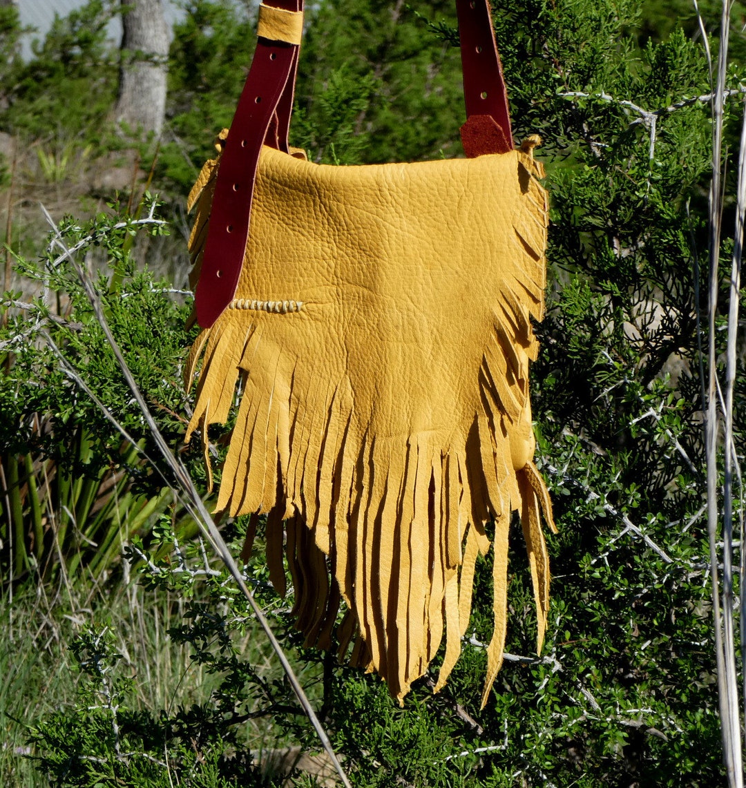 Elk Bag Hand Sewn Primitive 8x7 Bag With Long Body Strap Hand Cut ...