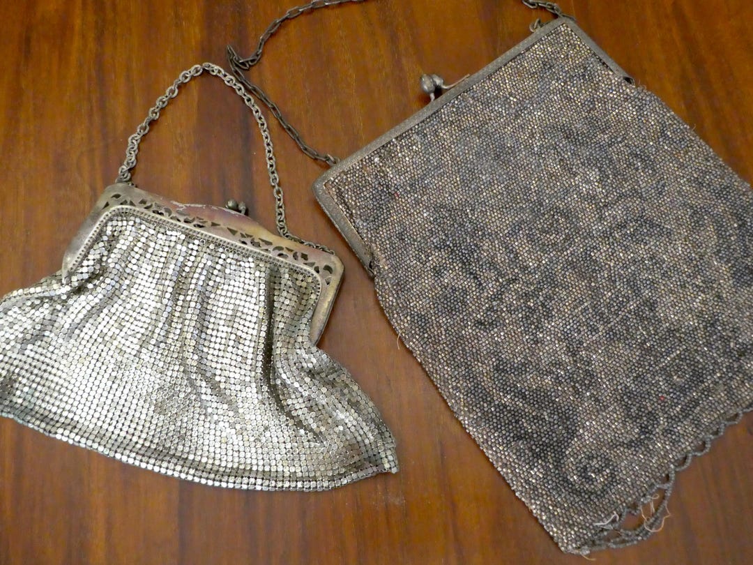 Vintage Evening Bags "for Repair or Repurpose" 1 Metal Mesh 1 Beaded - Etsy