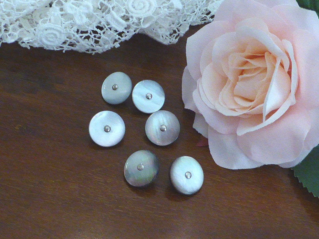 Vintage Black Abalone Shell Buttons: 15mm Sewing Craft Supplies (set of ...