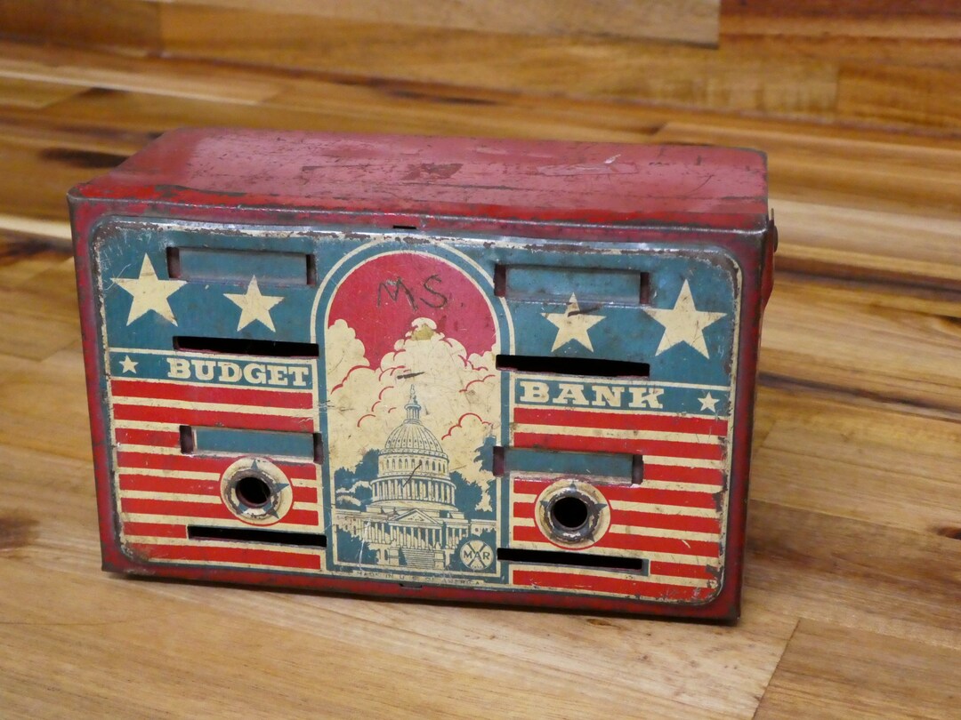 Vintage Louis Marx Budget Bank, Red Toy Bank, Made in USA (OH) - Etsy