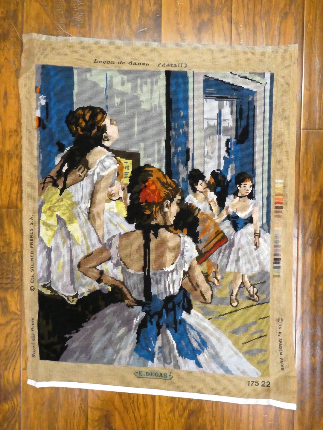 Large Ballet Class Edgar Degas NEEDLEPOINT 21"x28" FULLY COMPLETED ...
