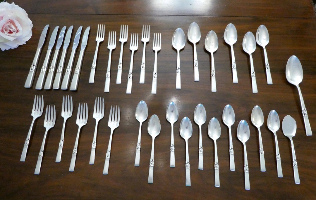 Vintage Community Silverware Set, Morning Star Silver Plate, 36 Piece ...
