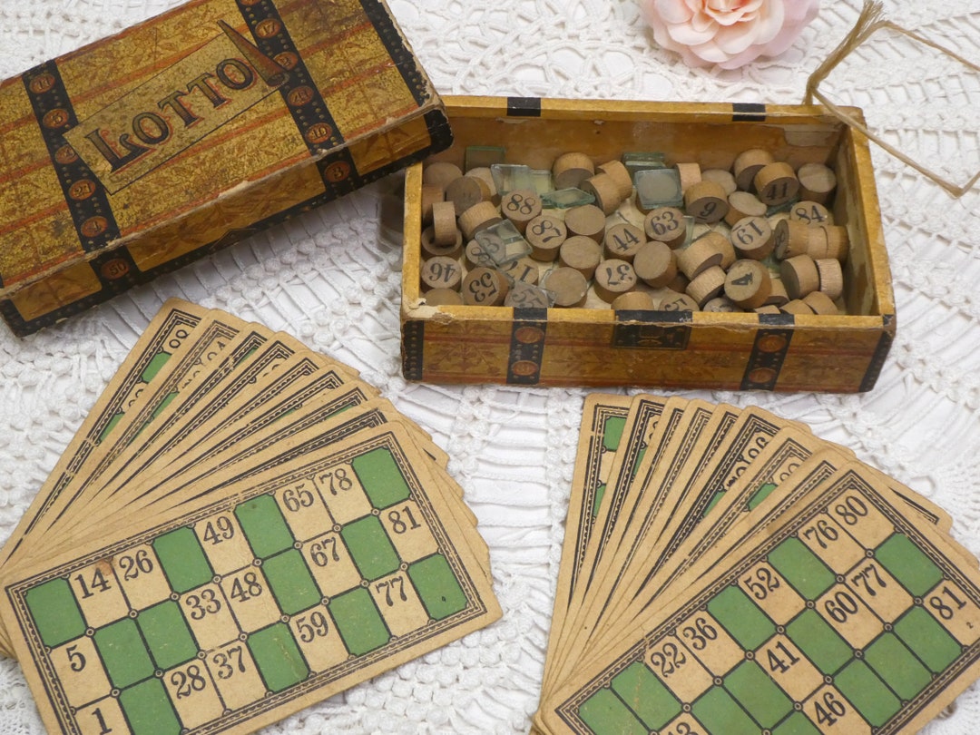 Antique French Lotto Game With Box French Lotto Bingo Game - Etsy