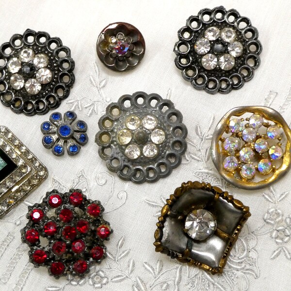 Rhinestone Button - Etsy