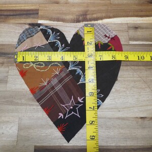 1 Antique Wool Heart 8"x9.5" Crazy Quilt Heart Applique From a Time ...