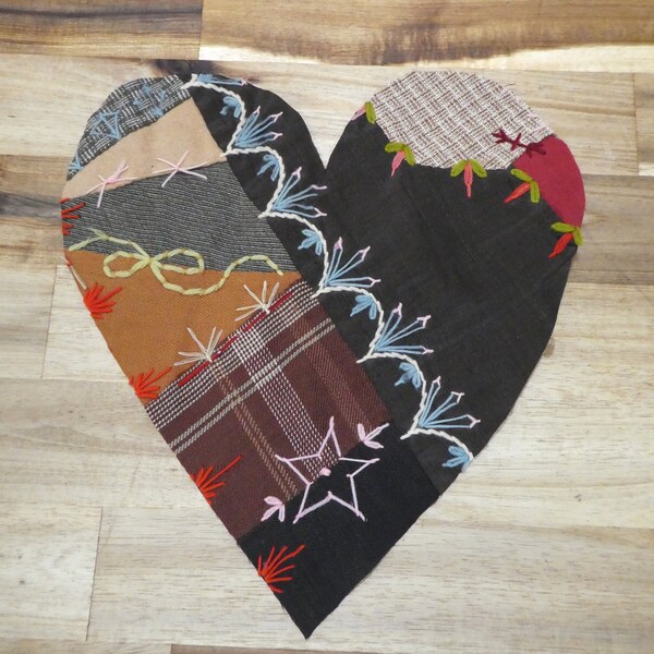 Crazy Quilt Heart - Etsy